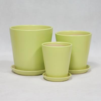 China QUANGUI QG-CM012 Glossy Ceramic Plant Pots with Drainage Holes - Modern Round Design for Indoor Plants for sale