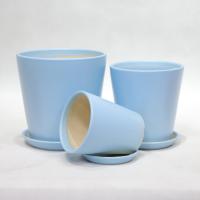 China QUANGUI QG-CM014 Round Ceramic Planter with Glossy Finish and Drainage Holes for Indoor Plants for sale