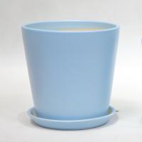 China QUANGUI QG-CM014 Round Ceramic Planter with Glossy Finish and Drainage Holes for Indoor Plants for sale