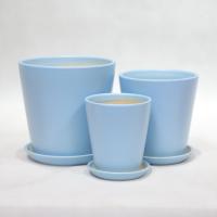 China QUANGUI QG-CM014 Round Ceramic Planter with Glossy Finish and Drainage Holes for Indoor Plants for sale