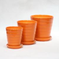 China QUANGUI QG-CM015 2.5L White Ceramic Plant Pot with Glossy Finish for Indoor Outdoor Decor for sale