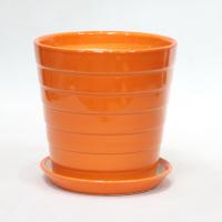 China QUANGUI QG-CM015 2.5L White Ceramic Plant Pot with Glossy Finish for Indoor Outdoor Decor for sale
