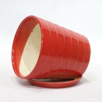 China QUANGUI QG-CM016 Round Lightweight Ceramic Planters with Drainage Hole for Indoor Plants for sale