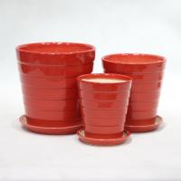 China QUANGUI QG-CM016 Round Lightweight Ceramic Planters with Drainage Hole for Indoor Plants for sale