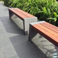 China Outdoor GRC Concrete Bench Seat Public Park Cement Furniture Custom Size for sale