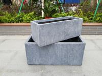 China Large Rectangle Fiberglass Planter Box Outdoor Garden Flower Plant 80x40x40cm for sale