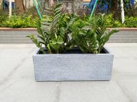 China Large Rectangle Fiberglass Planter Box Outdoor Garden Flower Plant 80x40x40cm for sale