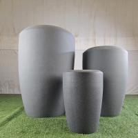 China Quangui QG-029 Fiber Clay Planter Round 30cm Indoor Outdoor Frost Resistant Cement Pot for sale