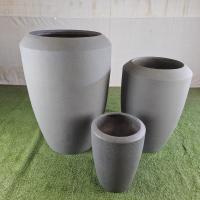China Quangui QG-029 Fiber Clay Planter Round 30cm Indoor Outdoor Frost Resistant Cement Pot for sale