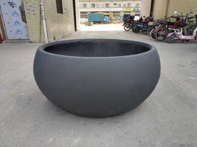 China Fiber Clay Flower Pot Planter 198 lb Hand Carved Smooth Surface for Hotel Garden for sale