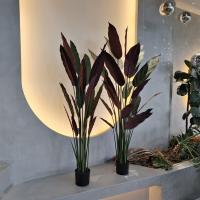 China Wholesale 110cm Artificial Fan Palm Tree UV Resistant Faux Plant for Indoor Decoration for sale