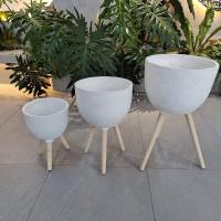 China Rustic Fiber Clay Planter Waterproof With Drainage Holes for sale