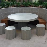 China White Grey Modern Concrete Outdoor Dining Patio Table GRC Garden Table for sale