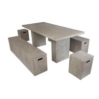 China Square Round GRC Concrete Table Seating Chair Bench For Outdoor Indoor for sale