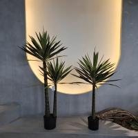 China QUANGUI 100-130cm Artificial Yucca Tree Silk Faux Plant Waterproof UV Resistant Green for sale