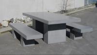 China GRC Concrete Outdoor Bench Table Set Weather Resistant Custom Size 3 Colors for sale