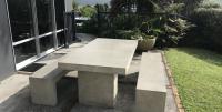 China GRC Concrete Outdoor Bench Table Set Weather Resistant Custom Size 3 Colors for sale