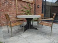 China GRC Concrete Outdoor Bench Table Set Weather Resistant Custom Size 3 Colors for sale