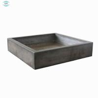 China Grey Outdoor Round Concrete Coffee Table GRC Fiberglass Furniture Durable Weather Resistant for sale