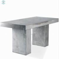 China Grey Outdoor Round Concrete Coffee Table GRC Fiberglass Furniture Durable Weather Resistant for sale