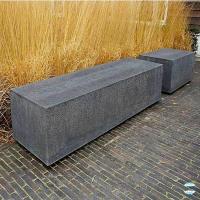 China Grey Outdoor Round Concrete Coffee Table GRC Fiberglass Furniture Durable Weather Resistant for sale
