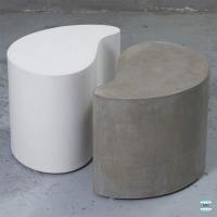 China Grey Outdoor Round Concrete Coffee Table GRC Fiberglass Furniture Durable Weather Resistant for sale