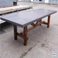 China Grey Outdoor Round Concrete Coffee Table GRC Fiberglass Furniture Durable Weather Resistant for sale