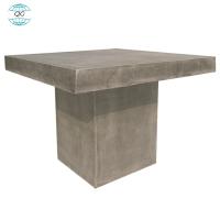 China Grey Outdoor Round Concrete Coffee Table GRC Fiberglass Furniture Durable Weather Resistant for sale