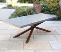 China Custom GRC Concrete Outdoor Patio Garden Bench Table Set Heavy Weight 500 Sets per Month for sale