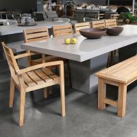 China Custom GRC Concrete Outdoor Patio Garden Bench Table Set Heavy Weight 500 Sets per Month for sale
