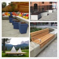 China Custom GRC Concrete Outdoor Patio Garden Bench Table Set Heavy Weight 500 Sets per Month for sale