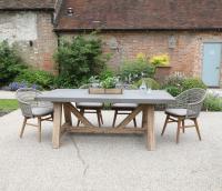 China Custom GRC Concrete Outdoor Patio Garden Bench Table Set Heavy Weight 500 Sets per Month for sale