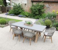 China Custom GRC Concrete Outdoor Patio Garden Bench Table Set Heavy Weight 500 Sets per Month for sale