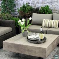China GRC Concrete Outdoor Coffee Table Modern Rock Design Heavy Duty Weather Resistant Custom Size for sale
