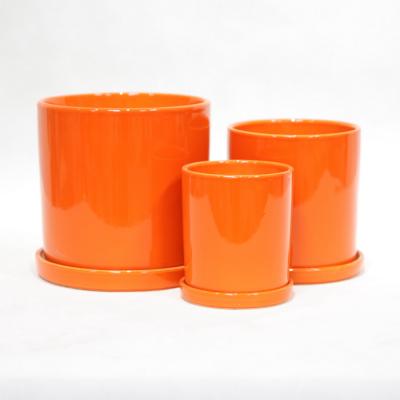 China QUANGUI QG-CM018 Ceramic Flower Pots with Drainage Holes - Small Round Lightweight Planters for sale