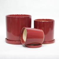 China Customized Glossy Terracotta Ceramic Planters For Optimal Water Drainage for sale