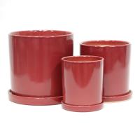 China Customized Glossy Terracotta Ceramic Planters For Optimal Water Drainage for sale
