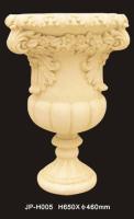China QG-S001 Hand-Carved Sandstone Flower Pot - Lightweight Round Planter for Indoor/Outdoor Use for sale