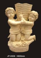 China QUANGUI Natural Sandstone Flower Pots QG-S005 - Waterproof Fireproof Hand-Carved Planters for Indoor Outdoor Use for sale