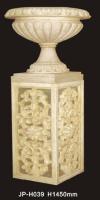 China QUANGUI QG-S009 Large Round Sandstone Flower Pots - Hand-Carved Outdoor Planters with SGS Certification for sale