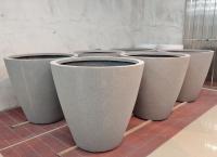 China Customized Color Fiberglass Planter Pots with 3-5mm Thickness and Drainage Hole - Round, Square, Rectangular Shapes for sale