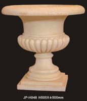 China Customized Sandstone Garden Pots QG-S013 - Large Size, Waterproof & Fireproof Planters for Landscape Design for sale