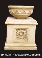China Customized Sandstone Garden Pots QG-S013 - Large Size, Waterproof & Fireproof Planters for Landscape Design for sale