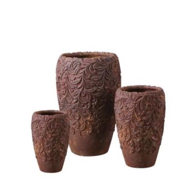 China 6-Inch UV Resistant GRC Planter Pots - Weather Resistant Fiberglass Planters with Drainage Holes for sale