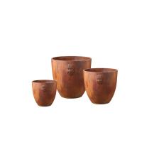 China 6-Inch UV Resistant GRC Planter Pots - Weather Resistant Fiberglass Planters with Drainage Holes for sale