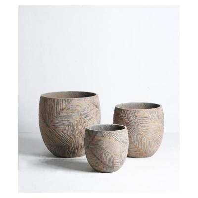 China 6-Inch GRC Planter Pots - Weather Resistant Ceramic Planters with Drainage Hole for Indoor/Outdoor Use for sale