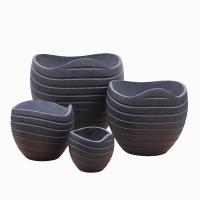 China 6-Inch GRC Fiber Cement Planter Pot - Round Frost & UV Resistant Plant Container for Indoor/Outdoor Use for sale