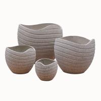 China 6-Inch GRC Fiber Cement Planter Pot - Round Frost & UV Resistant Plant Container for Indoor/Outdoor Use for sale
