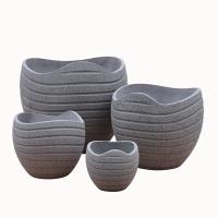 China 6-Inch GRC Fiber Cement Planter Pot - Round Frost & UV Resistant Plant Container for Indoor/Outdoor Use for sale