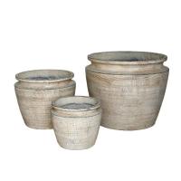 China 6-Inch GRC Planter Pots - White Ceramic Cement Flower Pots with Drainage, UV & Frost Protection | ISO Certified for sale